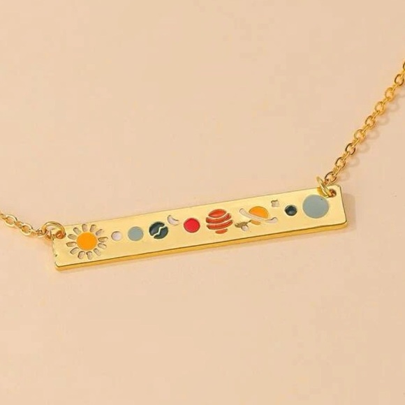 Jewelry | Solar System Planet Gold Bar Necklace | Poshmark